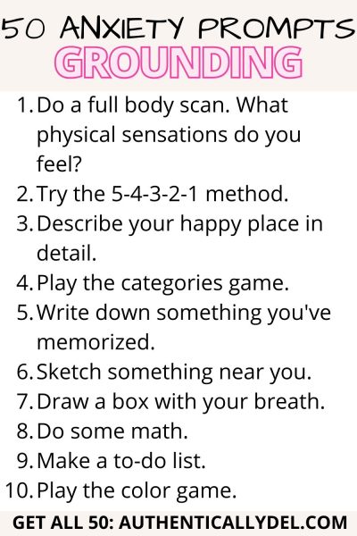 50 Calming Journal Prompts for Anxiety - Authentically Del