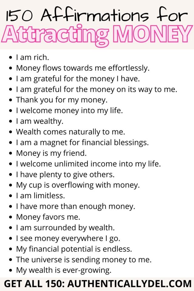 150 Money Affirmations for Wealth and Abundance - Authentically Del
