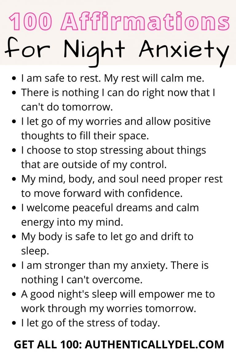 100 Nighttime Affirmations for Before Bed - Authentically Del
