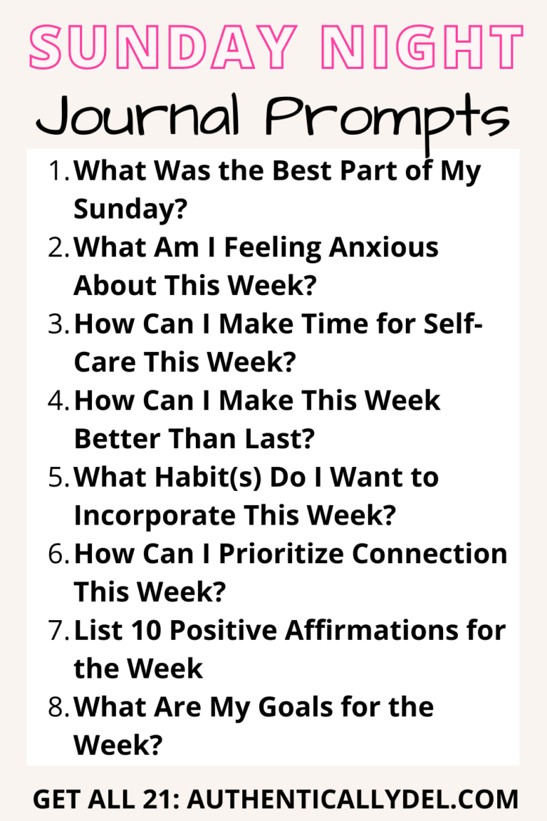 21 Sunday Journal Prompts to Start a Great Week - Authentically Del