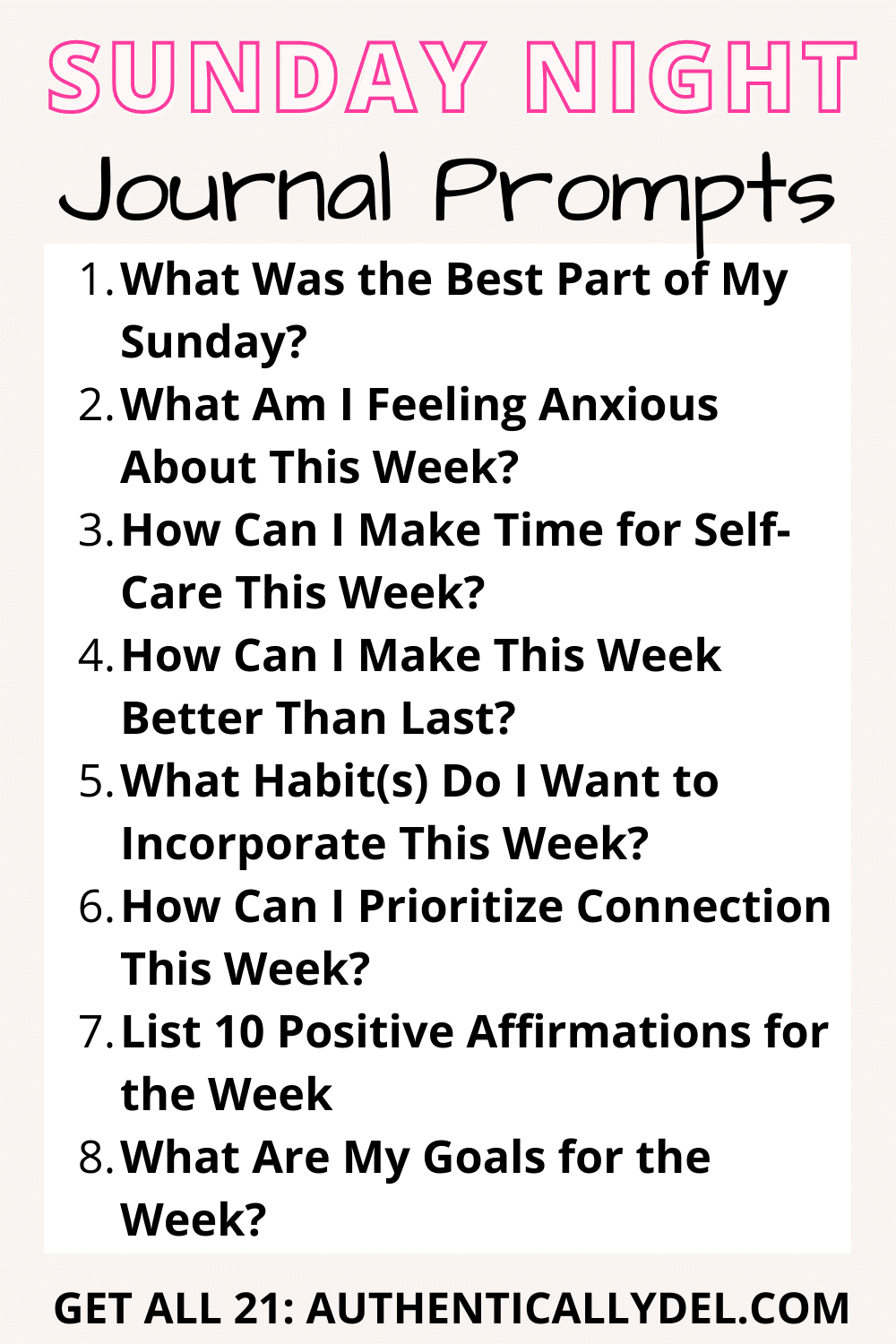 21 Sunday Journal Prompts to Start a Great Week - Authentically Del