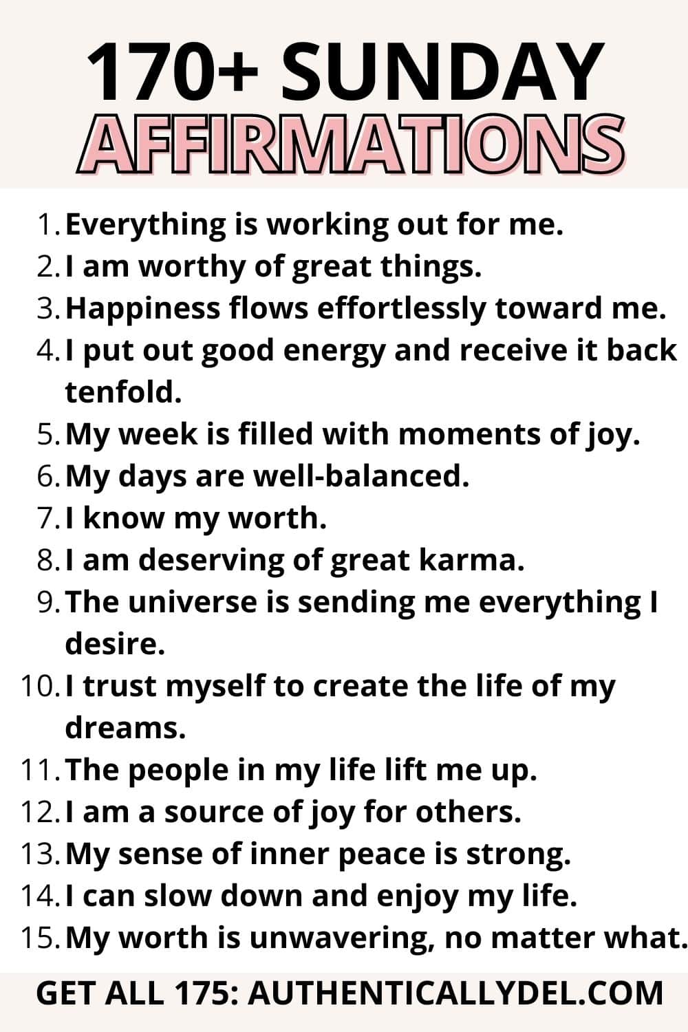 175 Positive Sunday Affirmations to Start an Amazing Week