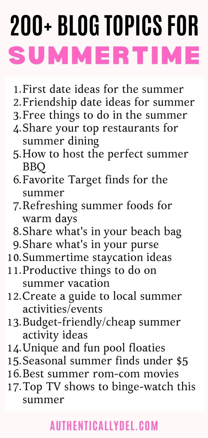 200+ Summer Blog Post Ideas for All Bloggers
