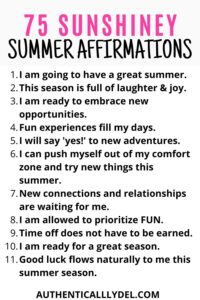 75 Happy Summer Affirmations for a Great Season - Authentically Del